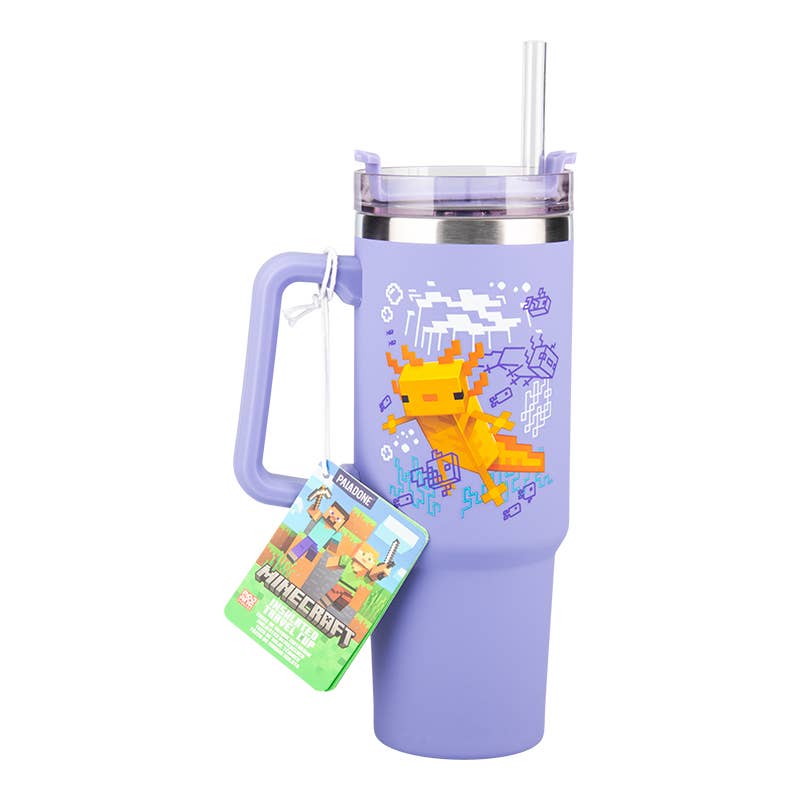 Minecraft Purple 900ml Insulated Cup and Straw – Woolly Bear Books and ...
